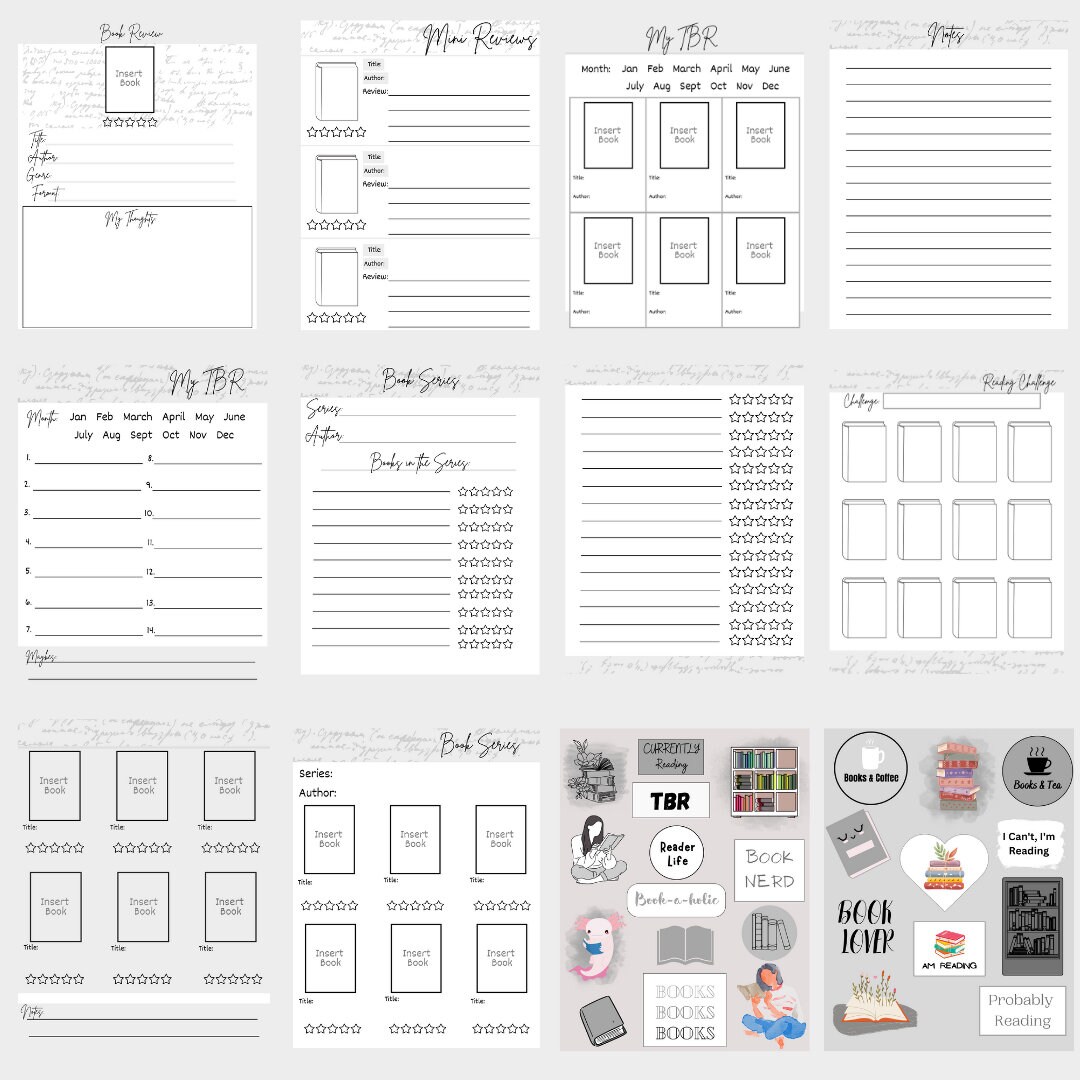 Grey Reading Journal Printable | Reading Tracker | Easy Printable Book ...