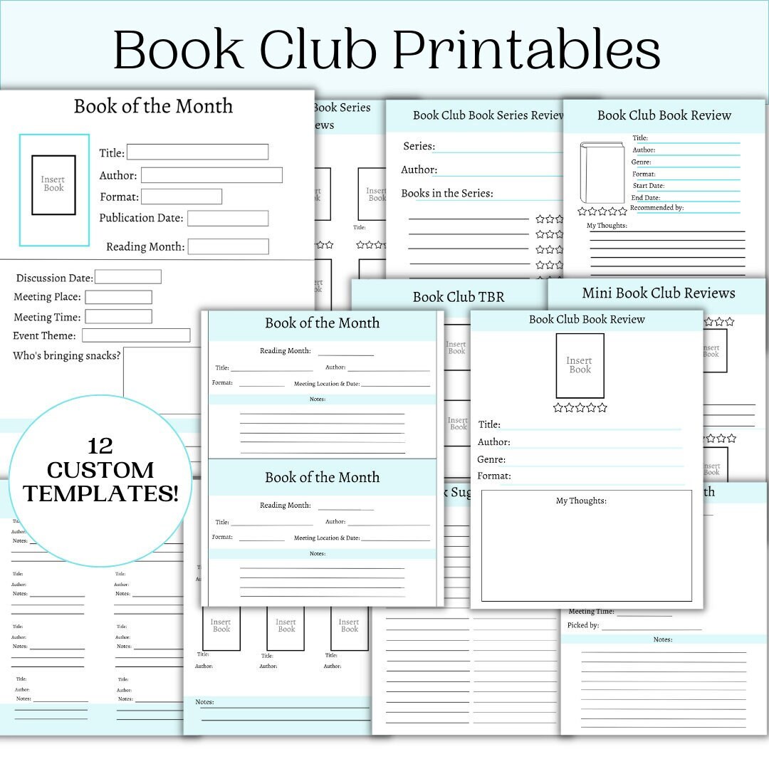 Book Club Sheets Printable Reading Tracker Sheets Easy Printable Book ...