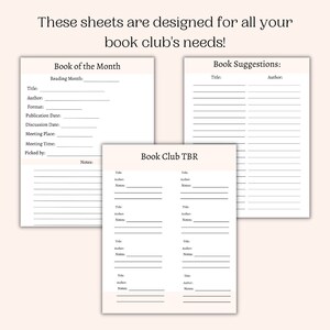 Book Club Sheets Printable | Reading Tracker Sheets | Easy Printable ...