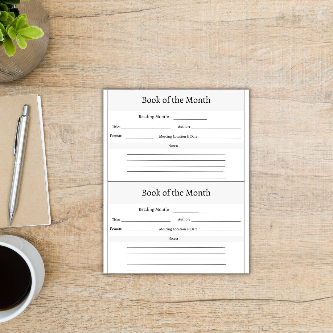 Book Club Sheets Printable | Reading Tracker Sheets | Easy Printable ...