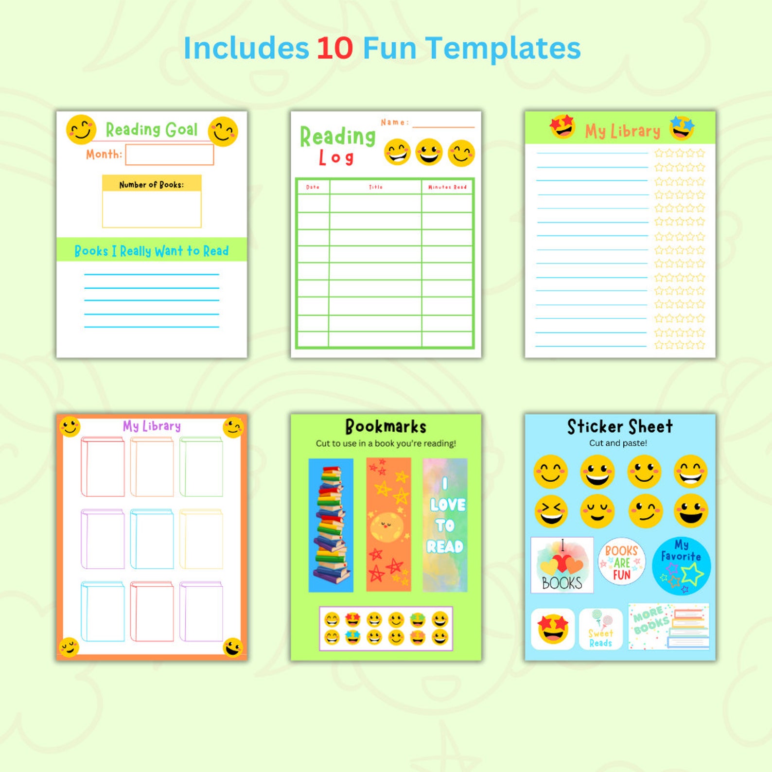 Kids Reading Printables Colorful | Reading Tracker Sheets | Easy ...