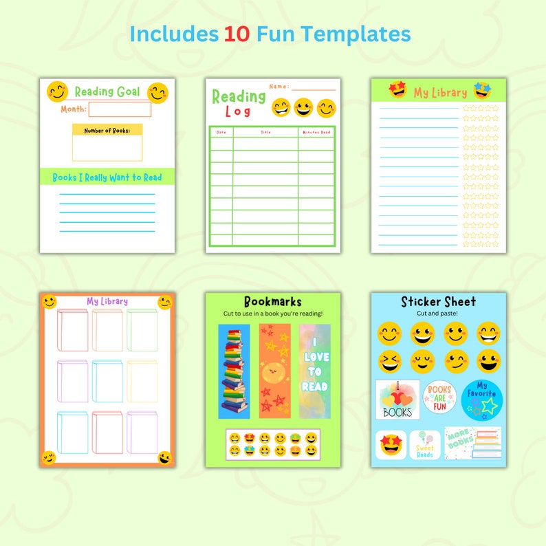 Kids Reading Printables Colorful | Reading Tracker Sheets | Easy ...
