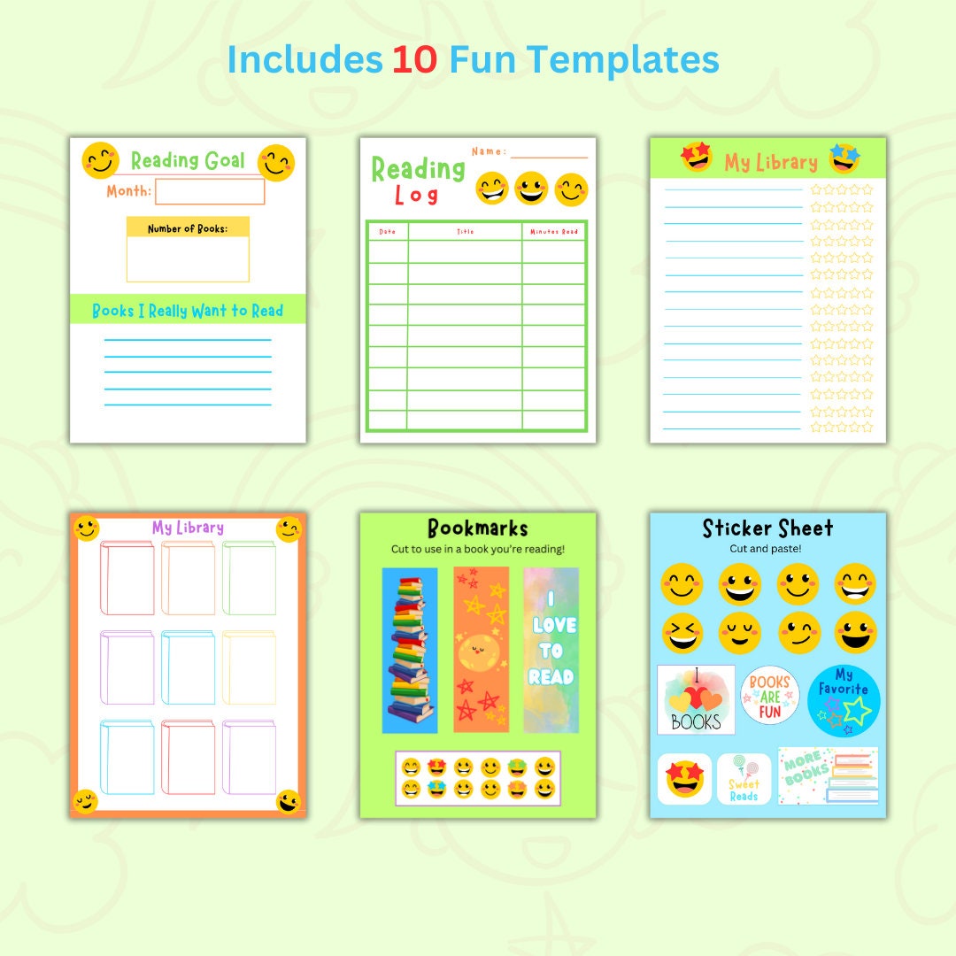 Kids Reading Printables Colorful Reading Tracker Sheets Easy Printable ...