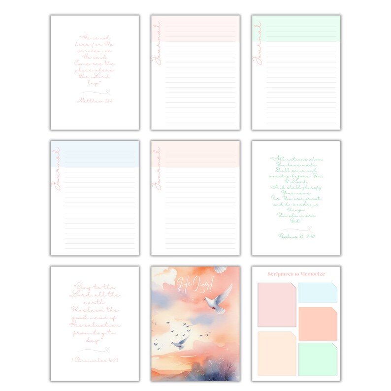 Printable Easter Bundle | He is Risen PNG | Christian Journal | Happy ...