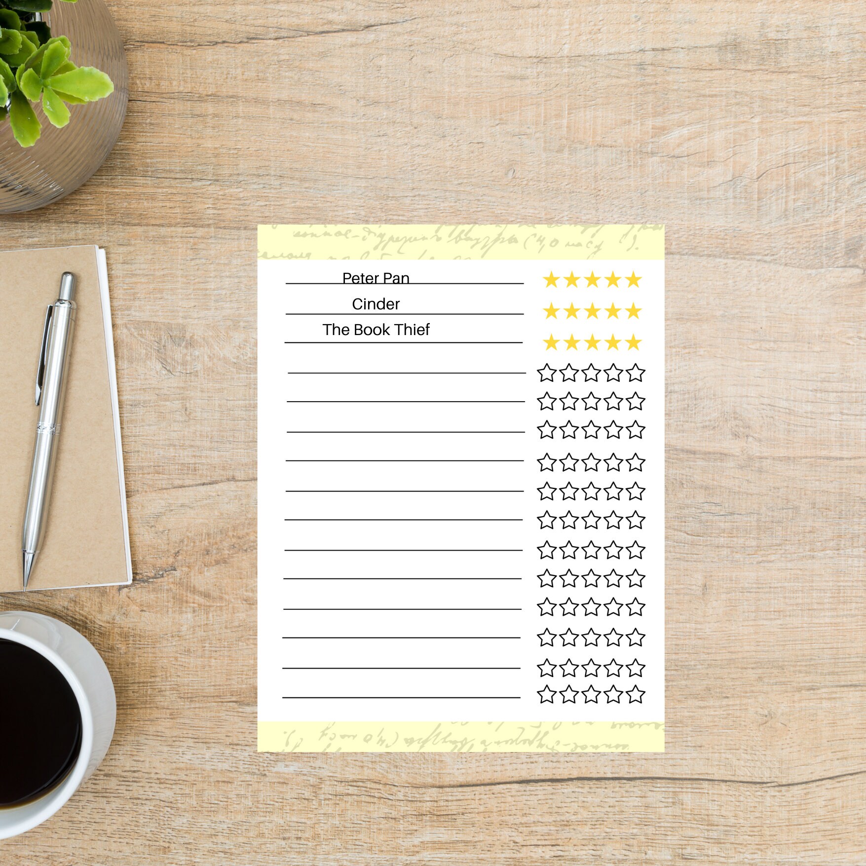 Yellow Reading Journal Printable | Reading Tracker | Easy Printable ...