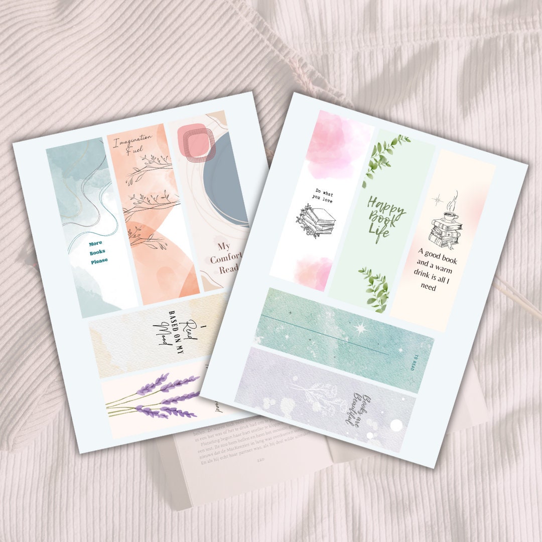 40 Minimalist Bookmarks Printable | Bookmark PNG | Printable Bookmark ...