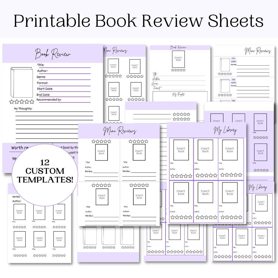 Book Review Sheets Printable Reading Tracker Sheets Easy Printable Book ...