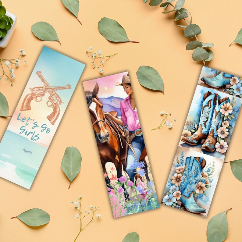 40 Coastal Cowgirl Bookmarks Printable | Bookmark PNG | Printable ...
