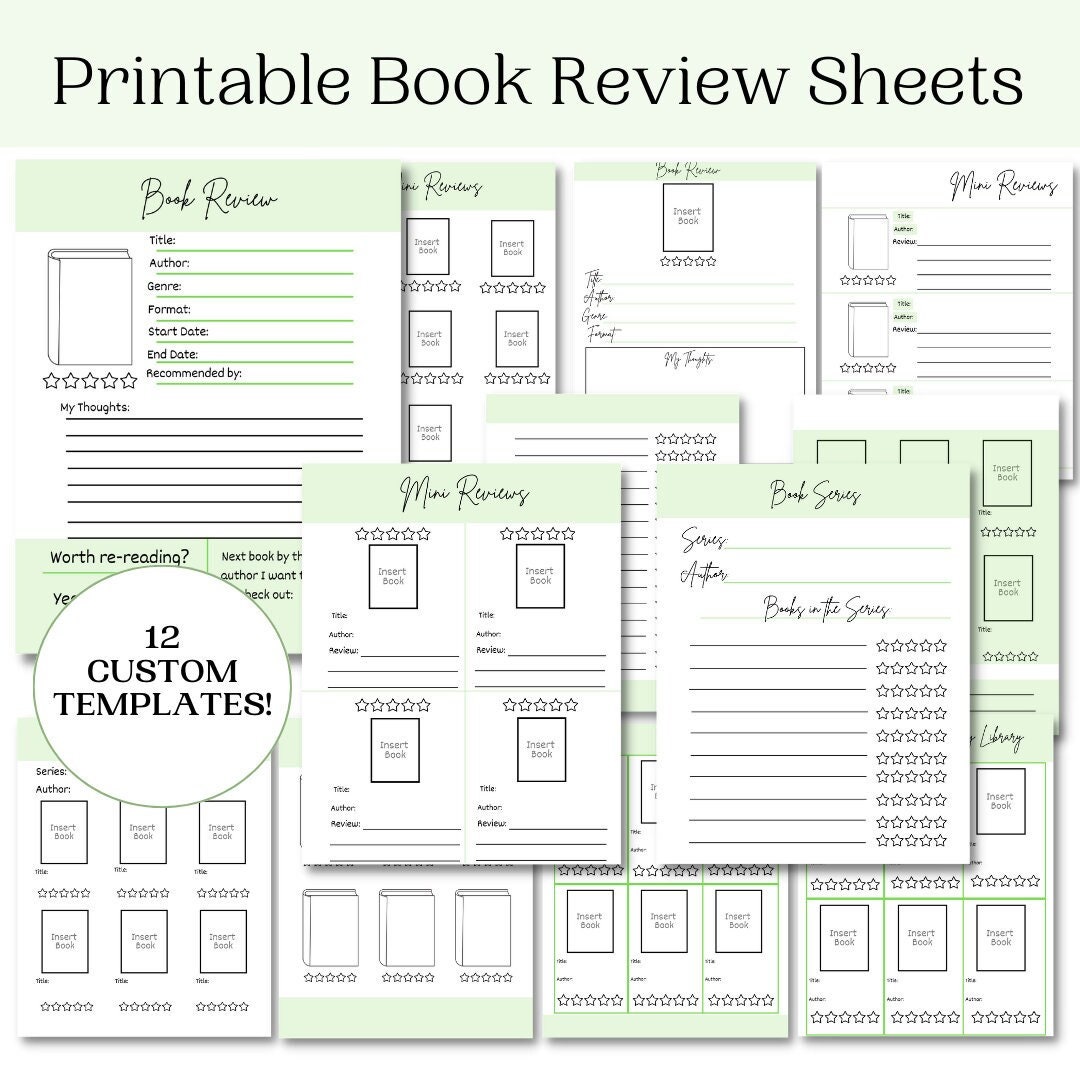 Book Review Sheets Printable Reading Tracker Sheets Easy Printable Book ...
