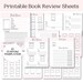 5 Book Review Sheets Bundle Printable Reading Tracker Sheets Easy ...
