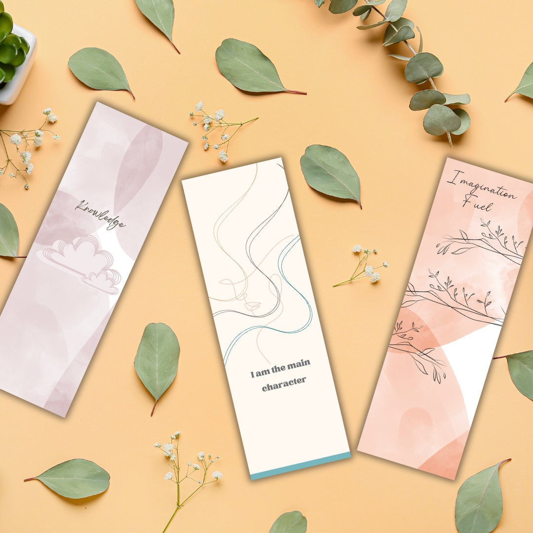 40 Minimalist Bookmarks Printable | Bookmark PNG | Printable Bookmark ...
