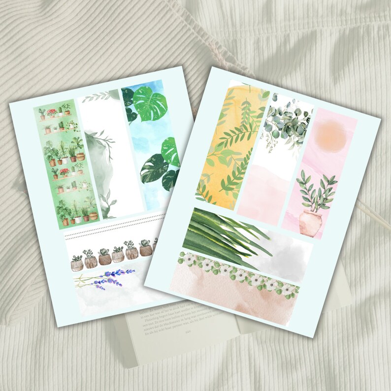 40 Greenery Bookmarks Printable | Bookmark PNG | Easy Printable ...