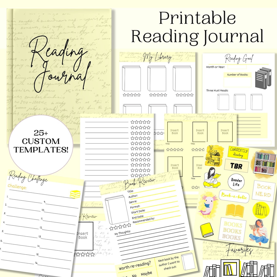 Yellow Reading Journal Printable | Reading Tracker | Easy Printable ...