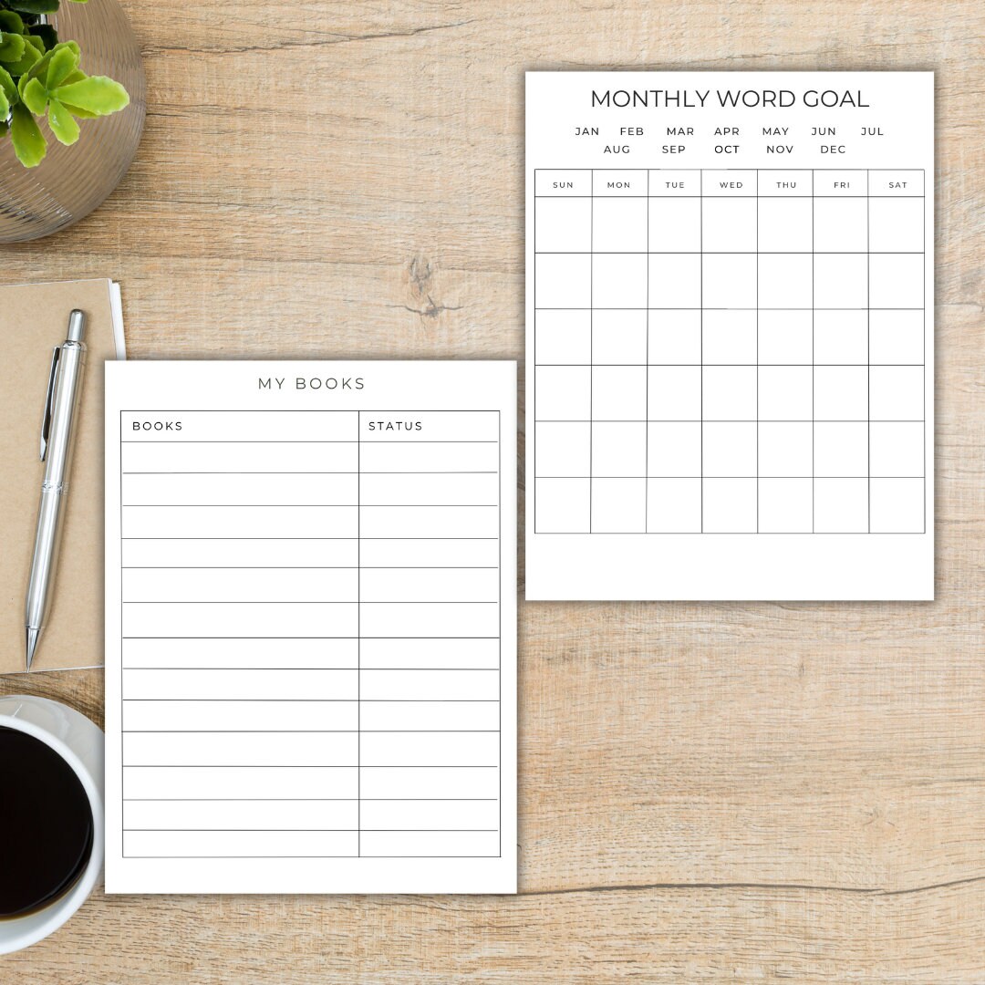Simple Writer Planner Printable | Writing Planner | Digital Planner for ...