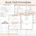 5 Book Club Sheets Bundle Printable Reading Tracker Sheets Easy ...