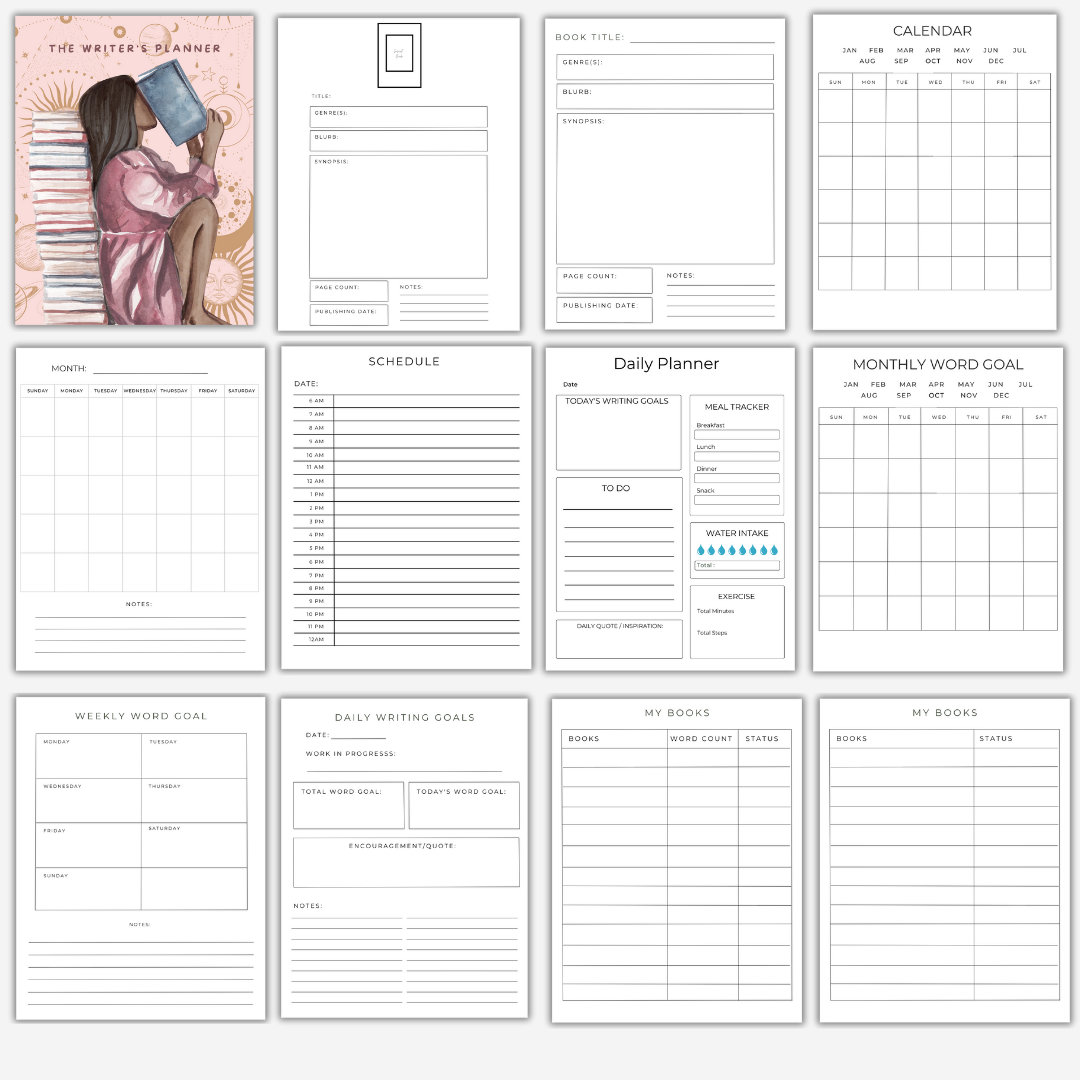 Simple Writer Planner Printable Writing Planner Digital Planner for ...