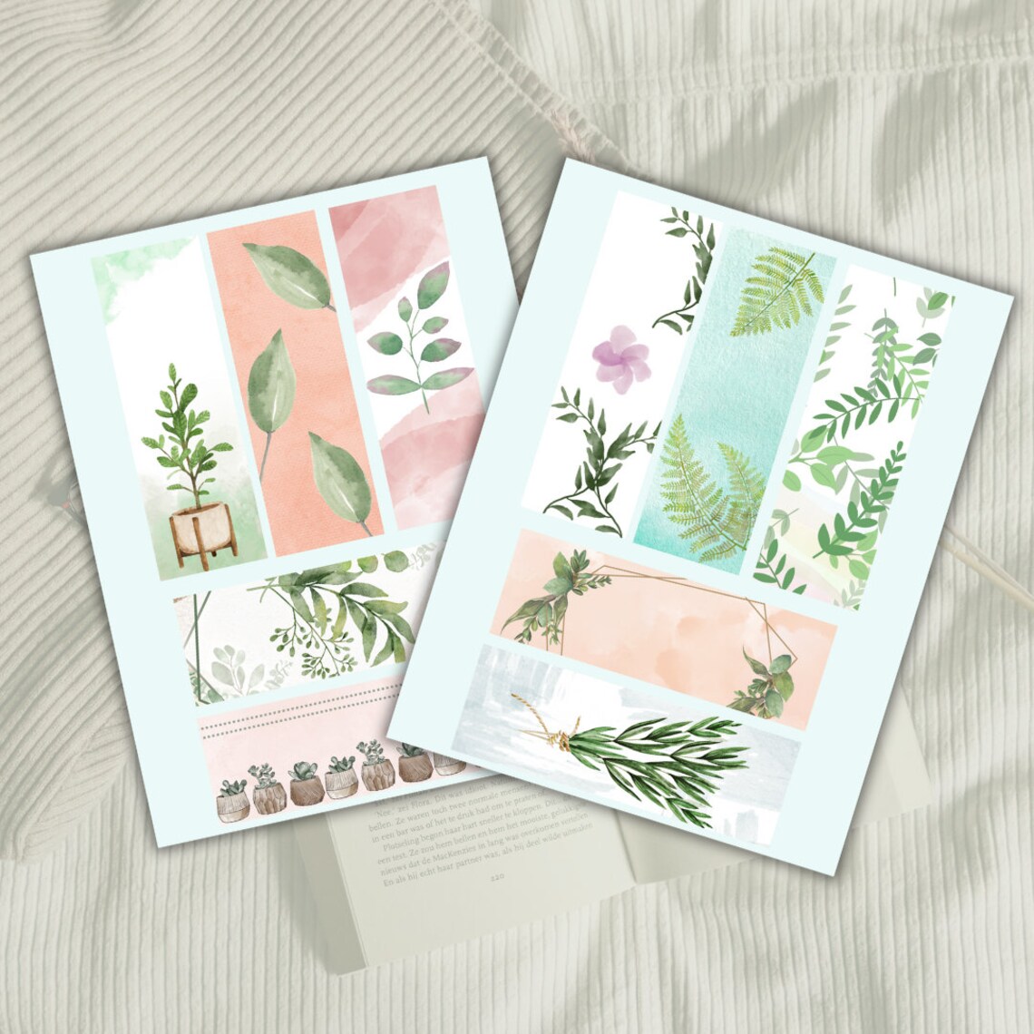 40 Greenery Bookmarks Printable Bookmark PNG Easy Printable Bookmark ...