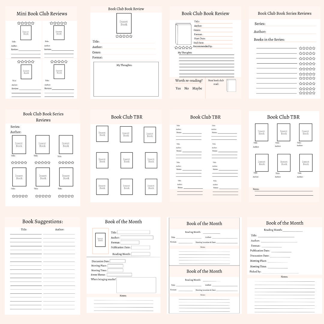 Book Club Sheets Printable | Reading Tracker Sheets | Easy Printable ...
