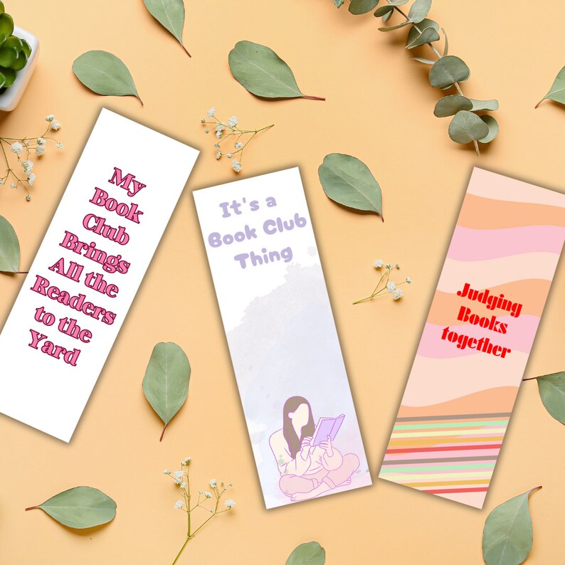 40 Book Club Bookmarks Printable | Bookmark PNG | Printable Bookmark ...