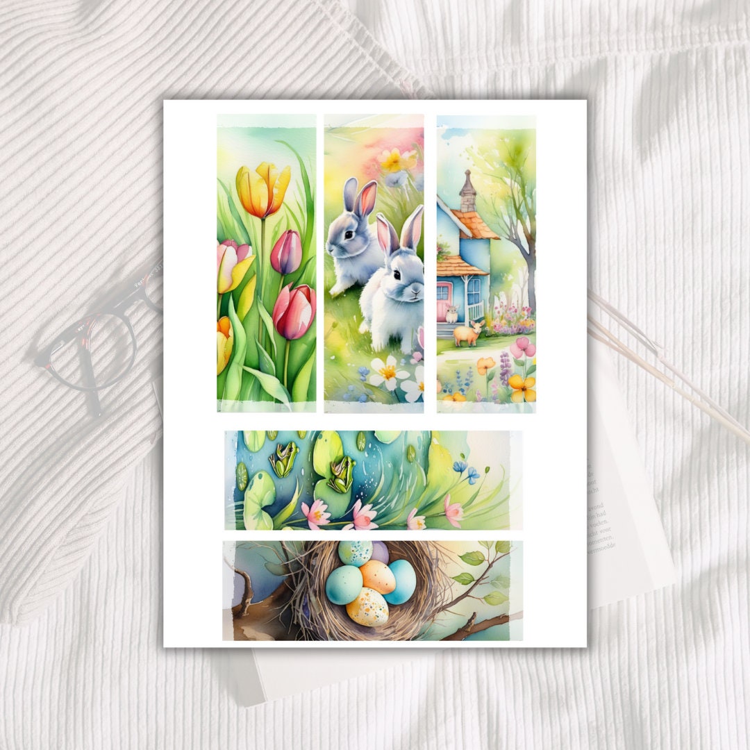 25 Pastel Spring Bookmarks Printable | Bookmark PNG | Printable ...