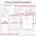 5 Book Club Sheets Bundle Printable Reading Tracker Sheets Easy ...