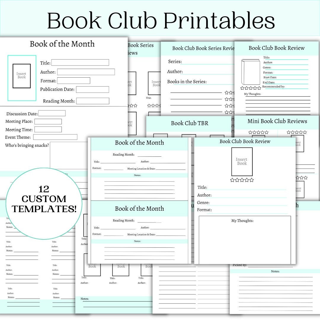 Book Club Sheets Printable | Reading Tracker Sheets | Easy Printable ...