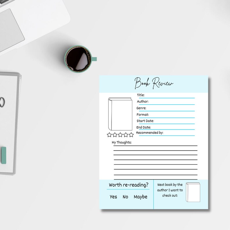 Book Review Sheets Printable Reading Tracker Sheets Easy - Etsy