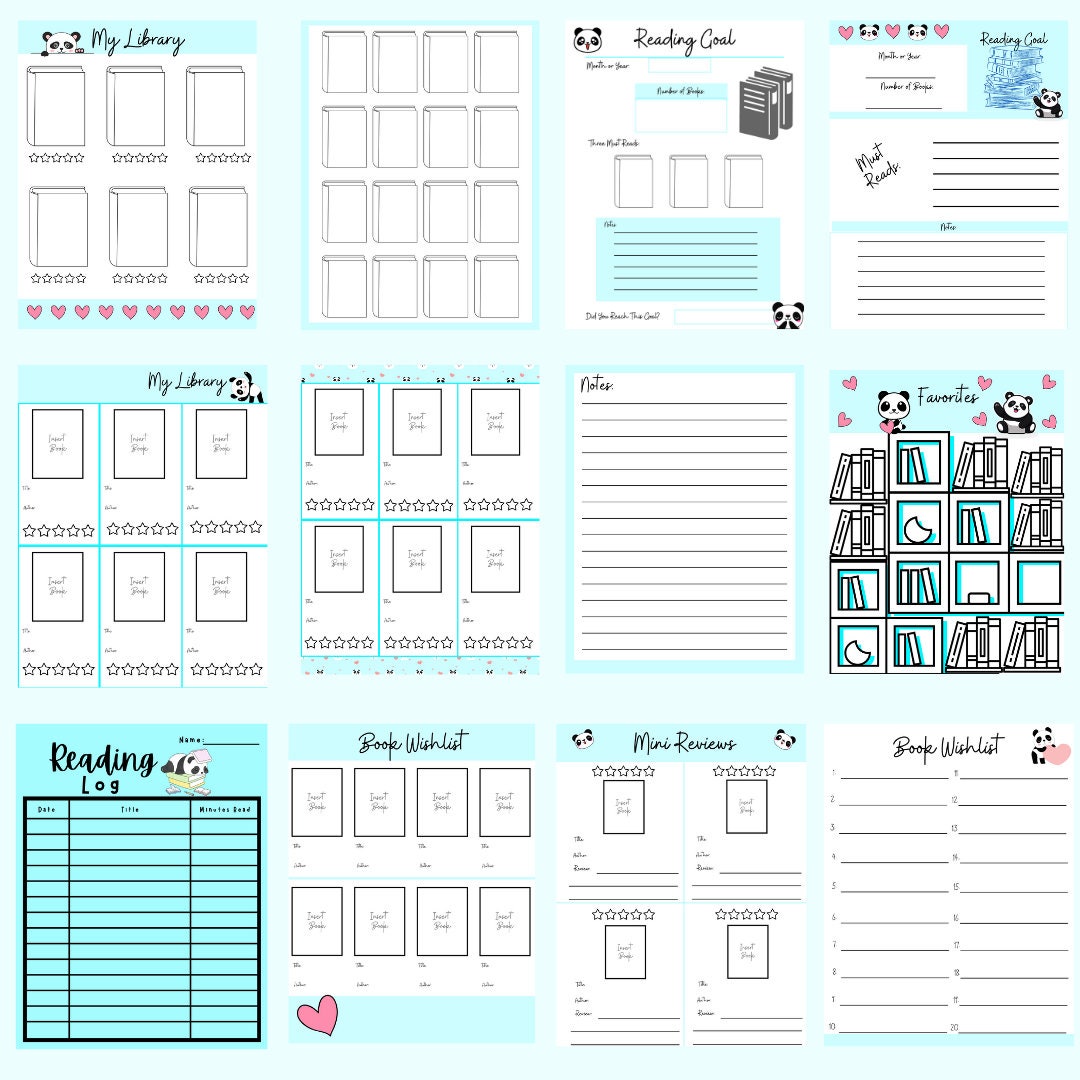 Cute Panda Reading Journal Printable | Reading Tracker | Easy Printable ...