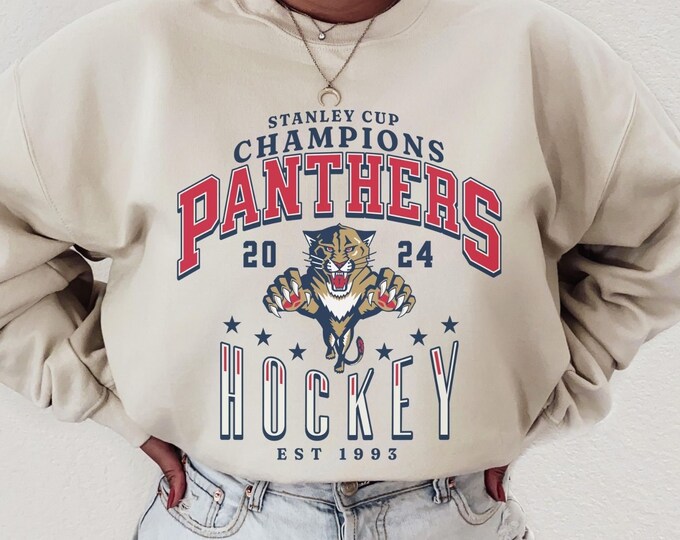 Panthers Hockey Sweatshirt 2024 Stanley Cup Champions Florida Hockey ...