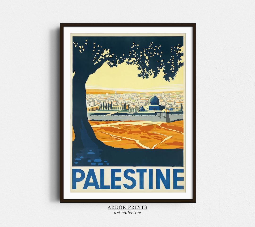 Retro Palestine Poster: Vintage Palestine Travel Wall Art, Retro Map ...
