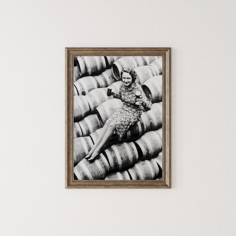 Vintage Beer Keg Girl Portrait: Prohibition Repeal Art (digital ...