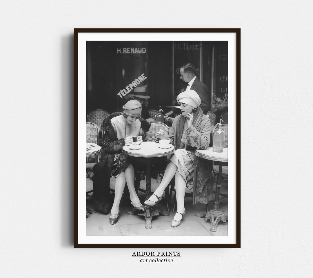 Vintage Paris Cafe Print: 1920s French Women Poster, Coffee Bar Decor ...