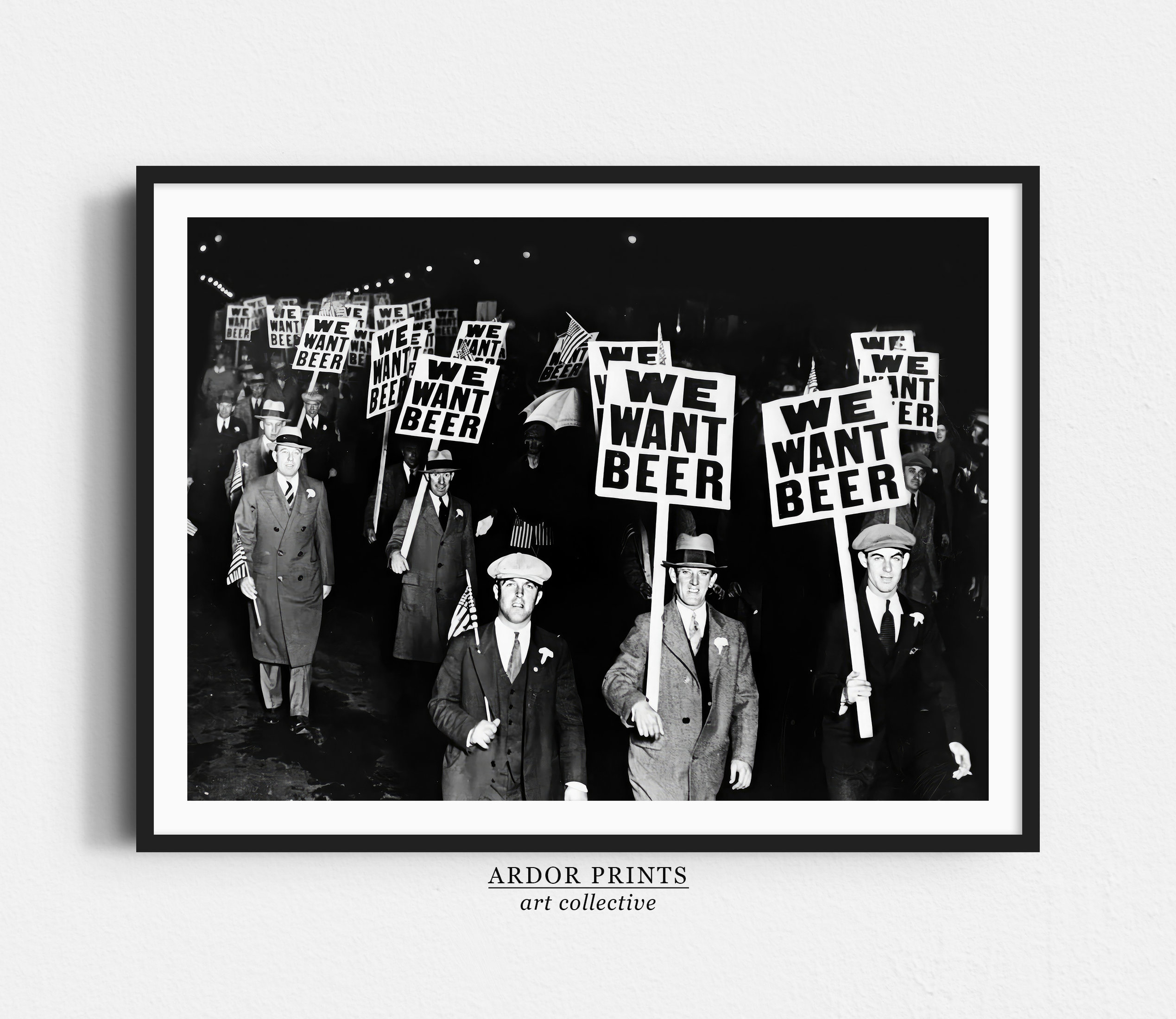 Alcohol Prohibition Wall Art, Beer Protest Poster, We Want Beer 1920s ...