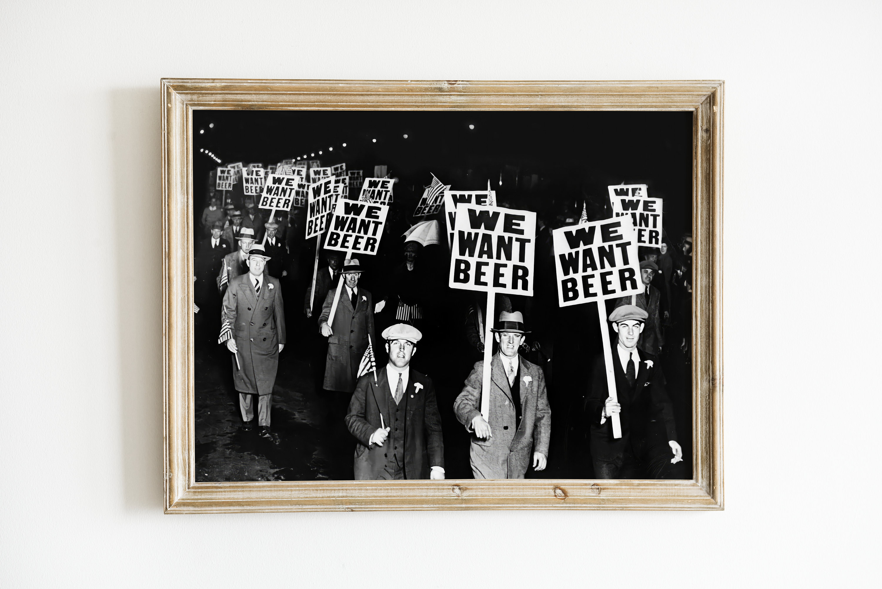 Prohibition Era Beer Print: Funny 1920s Protest Poster, We Want Beer ...