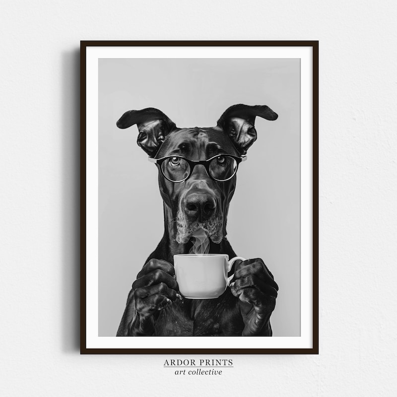Great Dane Coffee Print - Etsy