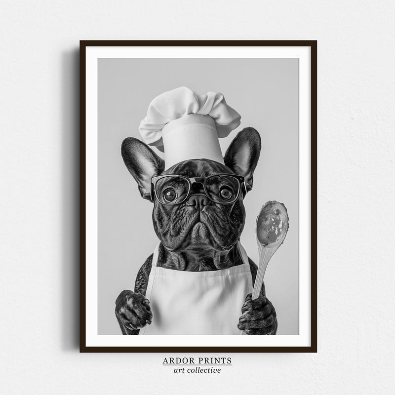 French Bulldog Chef Print - Etsy
