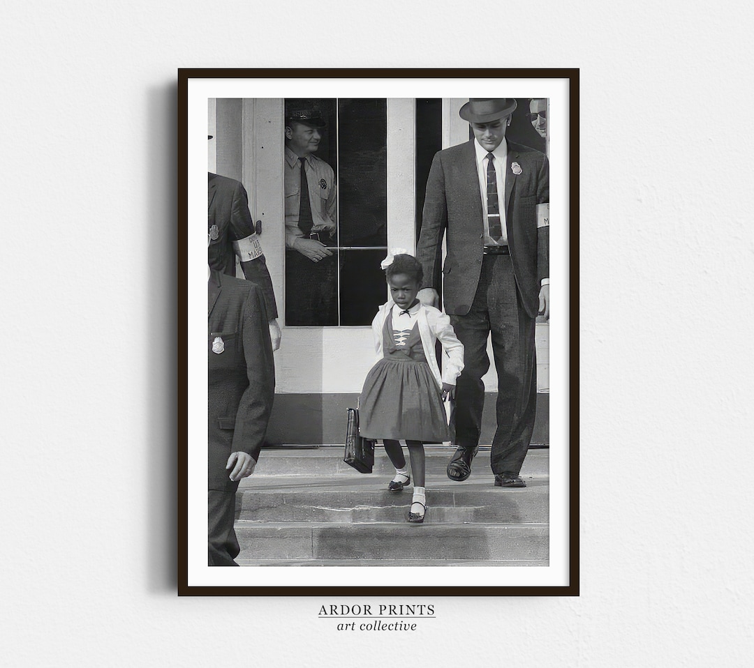 Young Black Girl Protest Wall Art, Ruby Bridges Print, Civil Rights ...