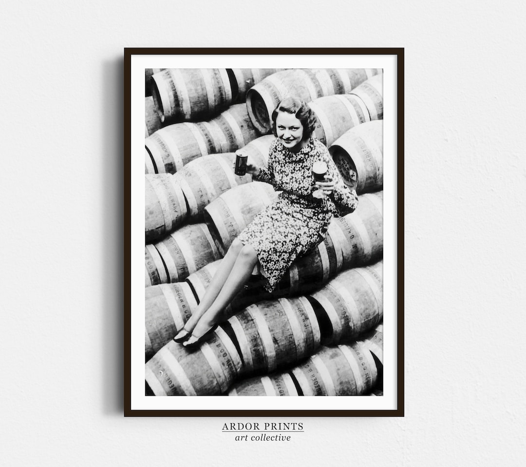 Vintage Beer Keg Girl Portrait: Prohibition Repeal Art (digital ...
