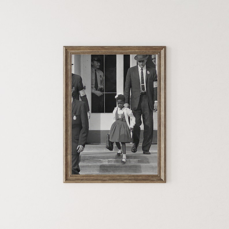 Young Black Girl Protest Wall Art, Ruby Bridges Print, Civil Rights ...