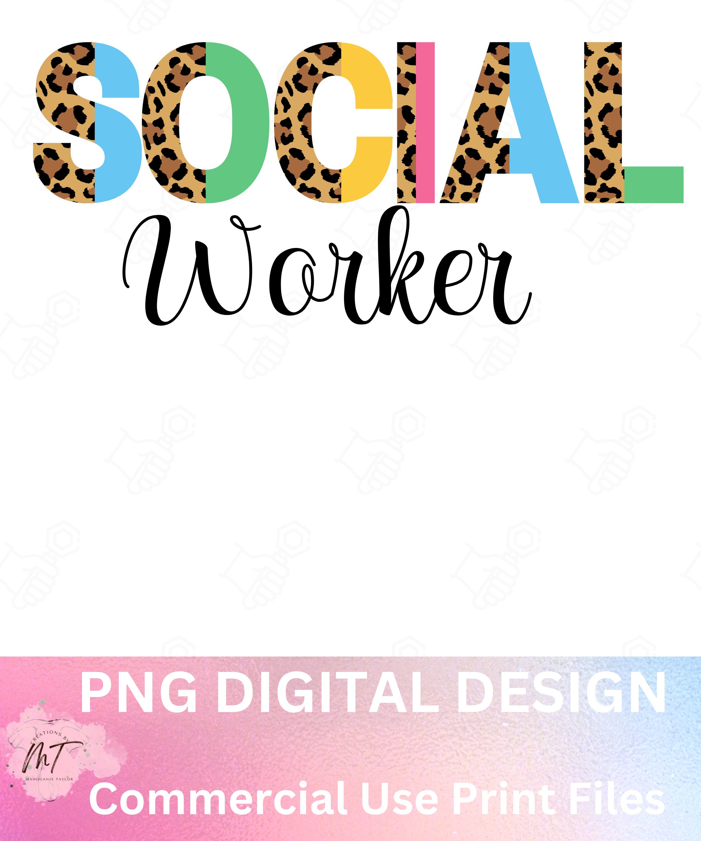 Social Worker Half Leopard PNG Print File for Sublimation or Print, DTG ...