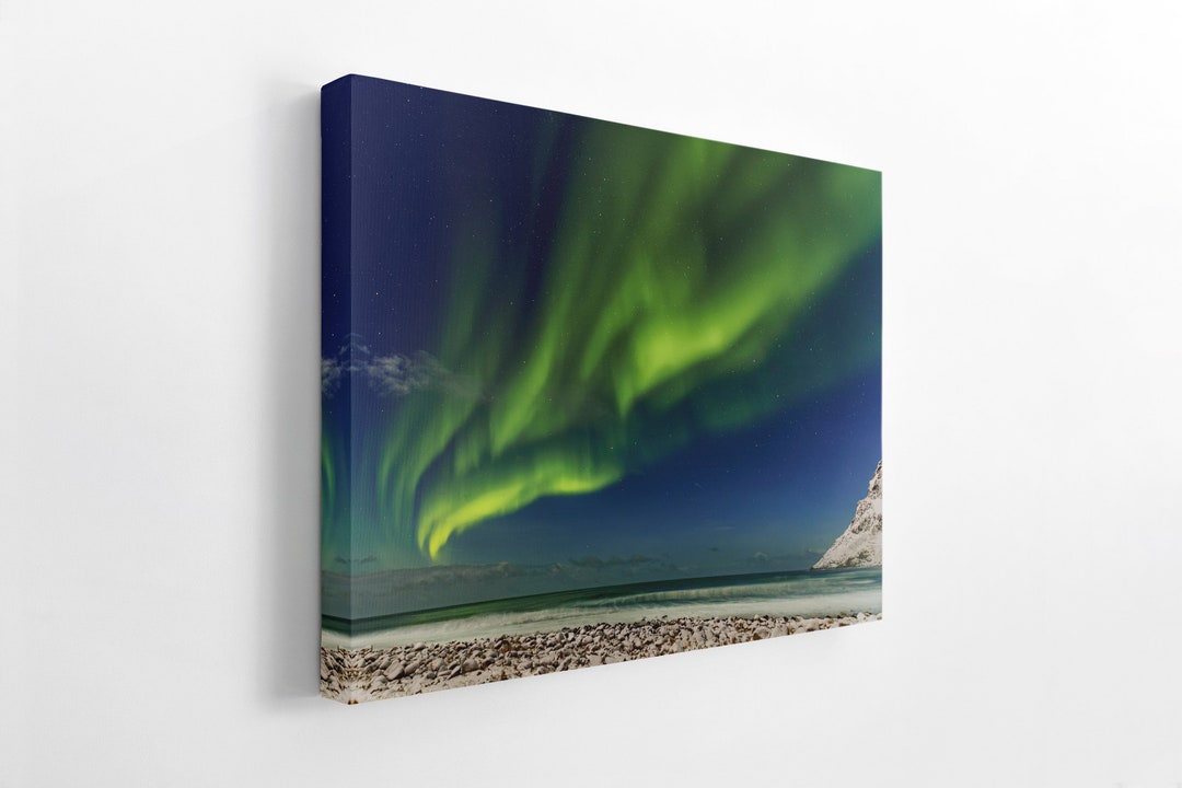 Aurora Borealis Norway | Wall Art-lofoten Islands Night Sky Print Wall ...