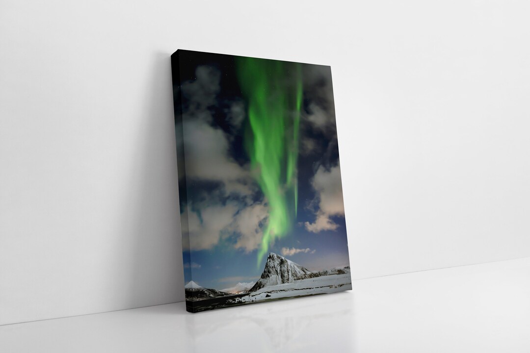 Northern Lights Over Mountain | Norway Wall Art-night Sky Aurora ...