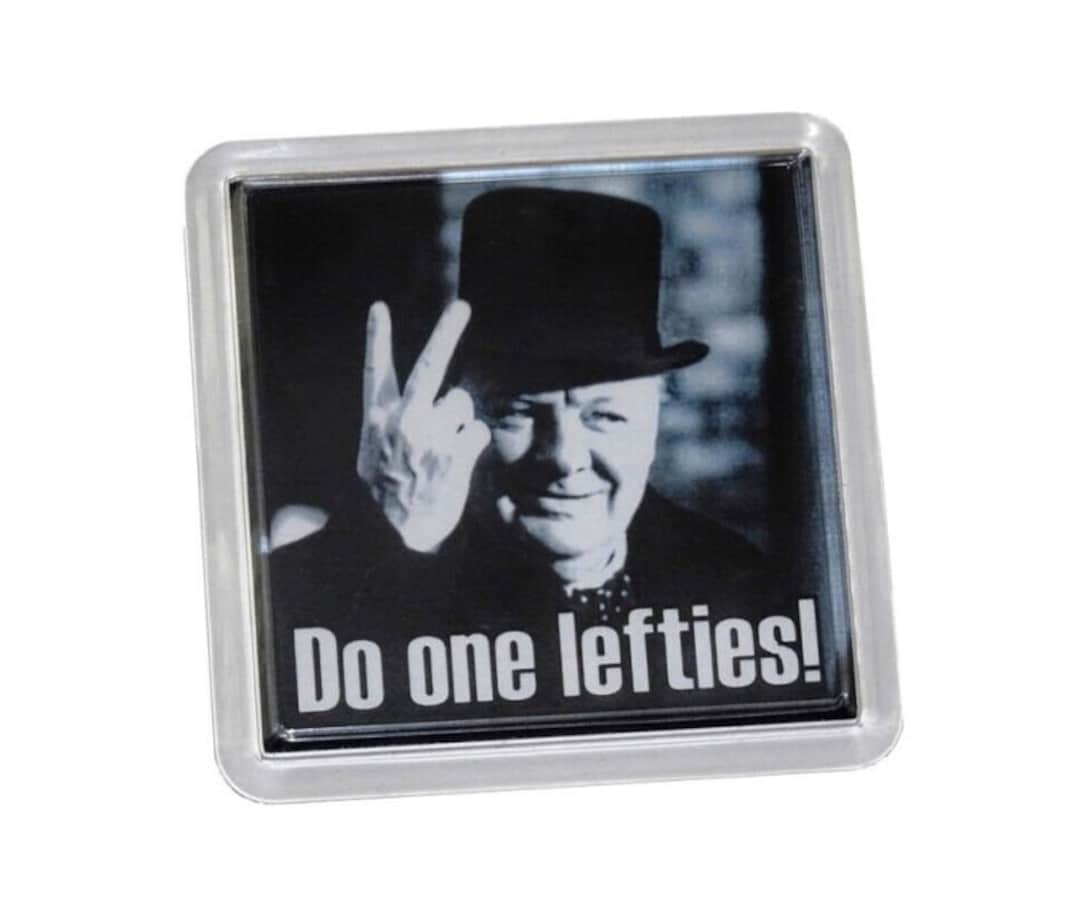Winston Churchill Two Fingers Lefties Drinks Coaster - Etsy