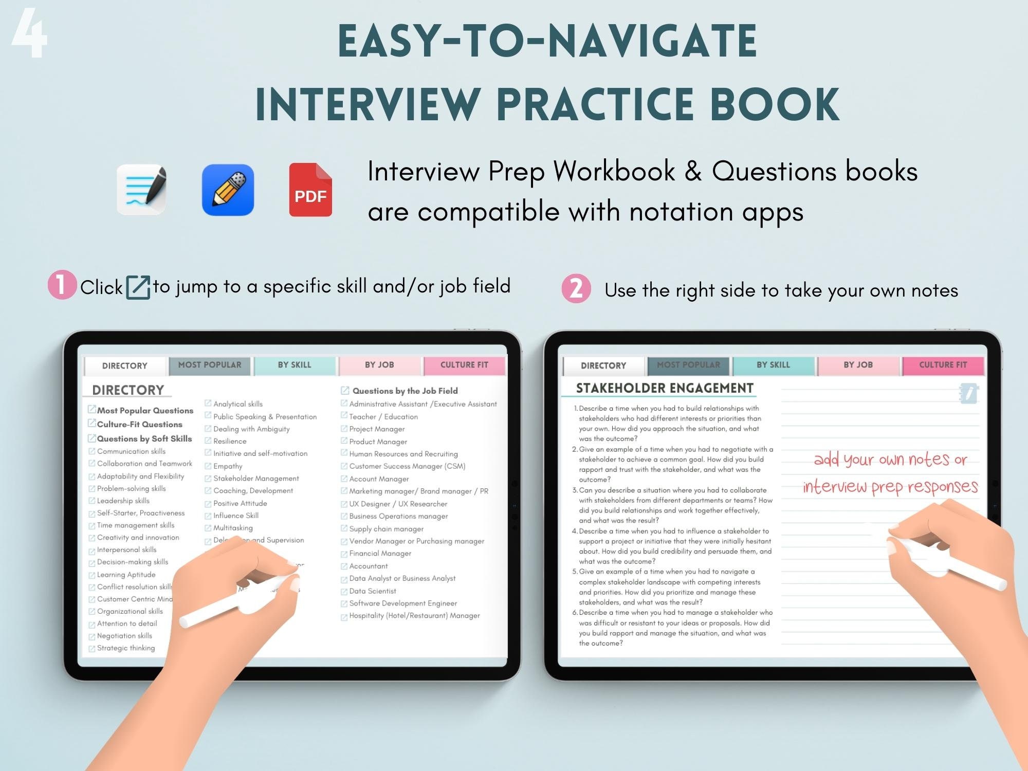 Job Interview Prep & Application Tracker Bundle for Job Hunt Success ...
