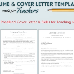 Teacher Resume Templates Interview Planner Bundle, Editable in Word ...