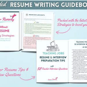Teacher Resume Templates Interview Planner Bundle, Editable in Word ...