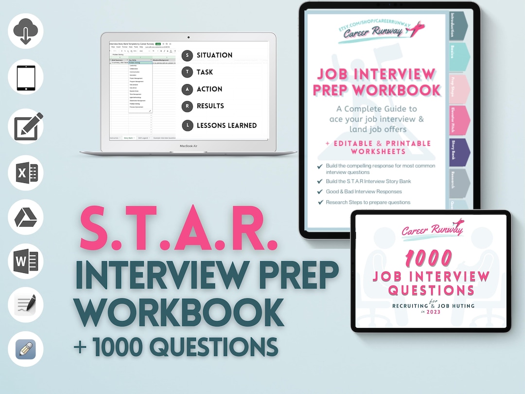 Job Interview Prep Workbook With 1000 Real Behavioral Interview ...
