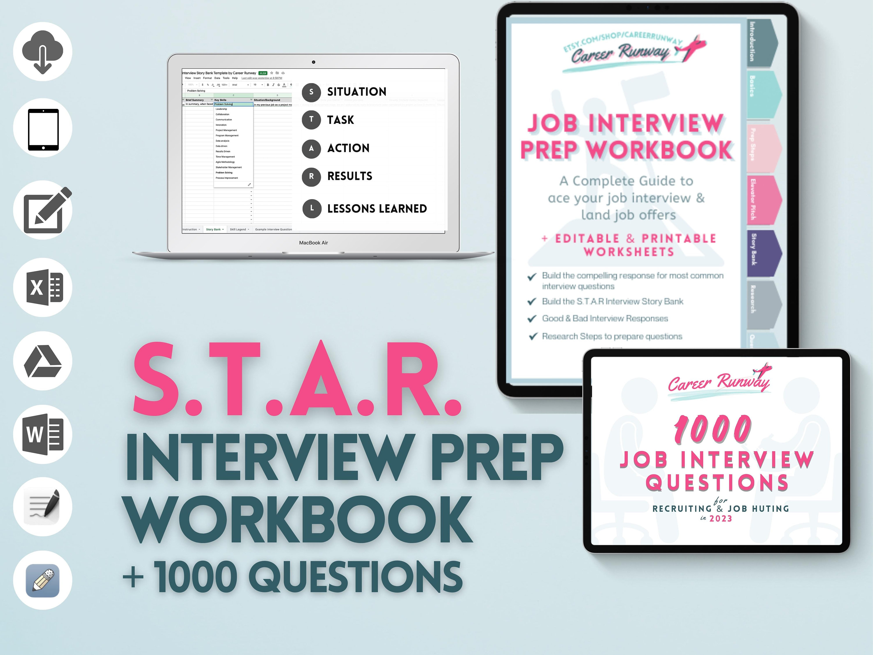 Job Interview Prep Workbook With 1000 Real Behavioral Interview ...