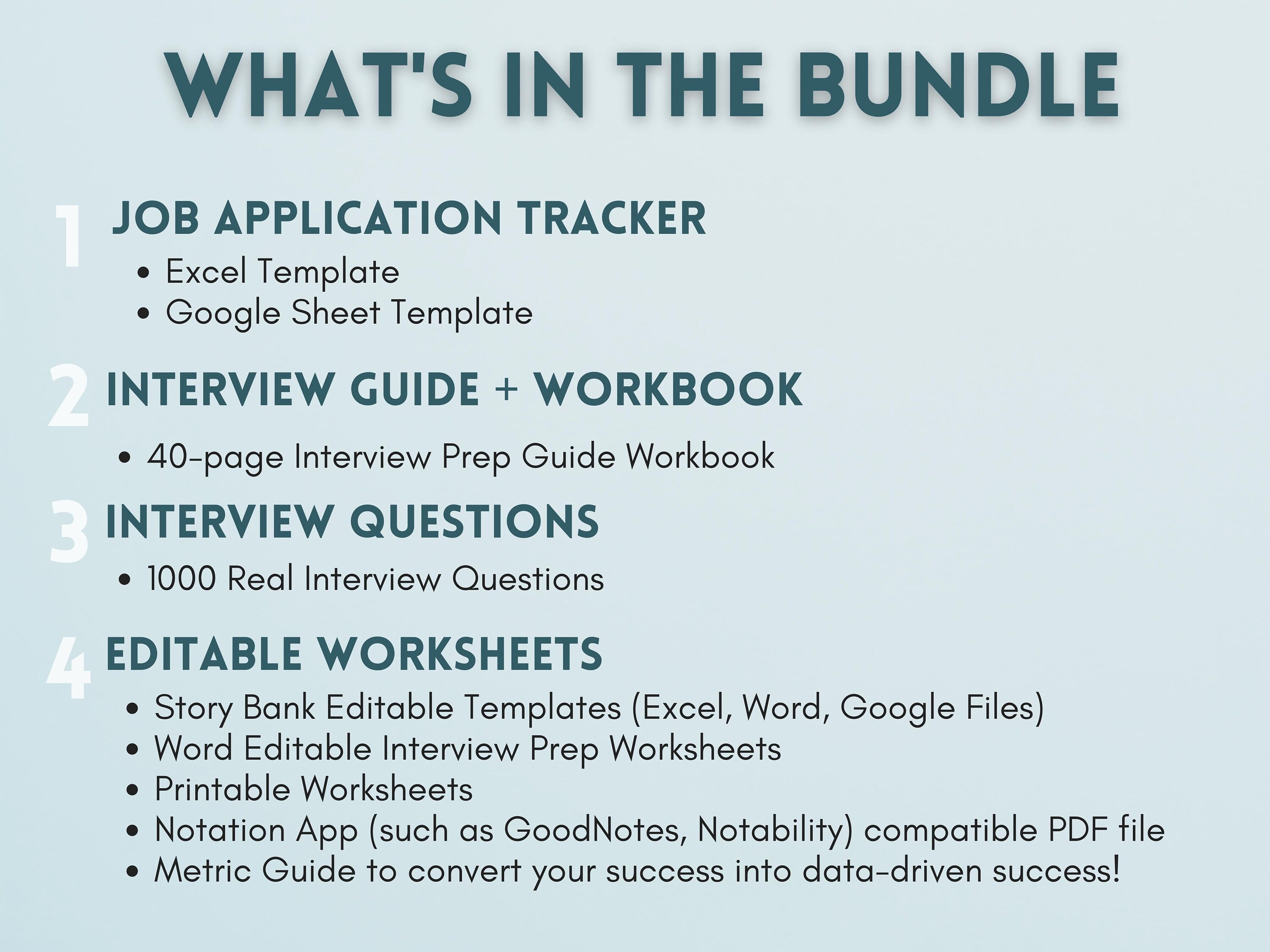 Job Seeker Bundle, Job Application and Interview Progress Tracker, S.T ...