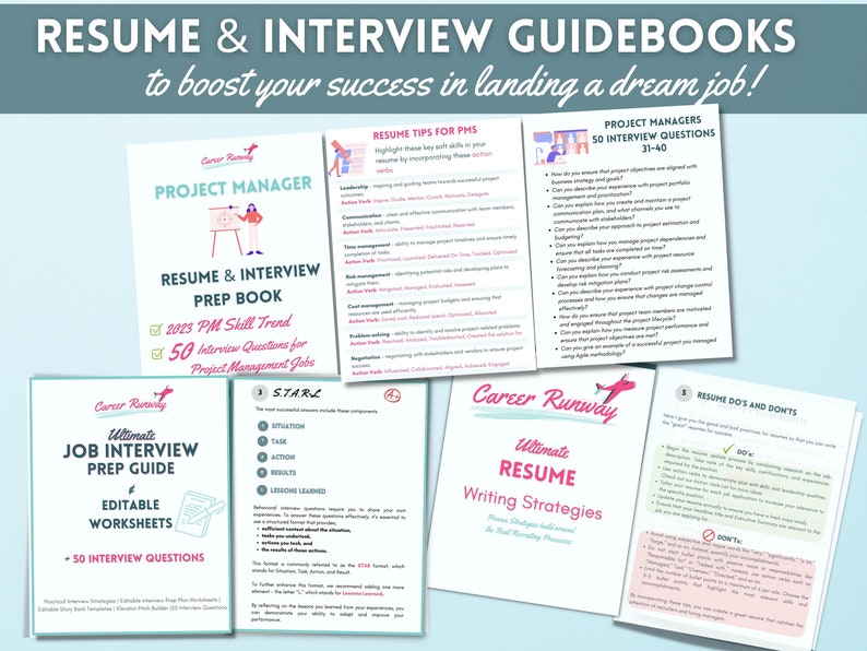 Project Manager Resume and Interview Bundle, ATS Friendly Modern ...